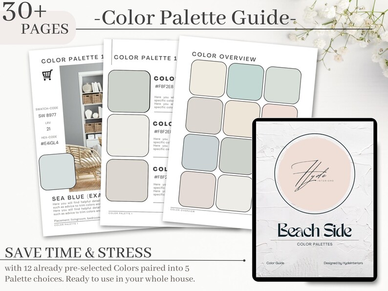 Sherwin-williams Beach Side Color Paint Palette 12 Sherwin - Etsy