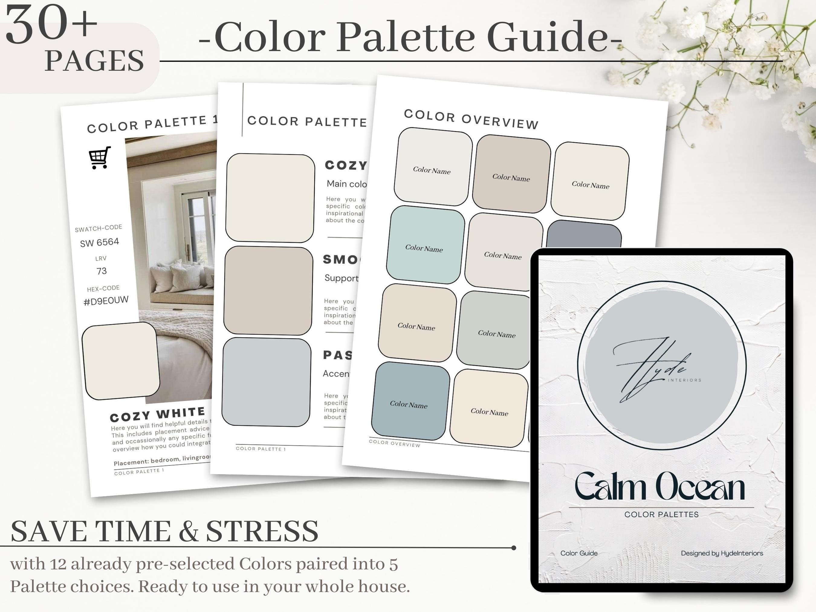 Sherwin-williams Color Palette: Calm Ocean 12 Sherwin - Etsy