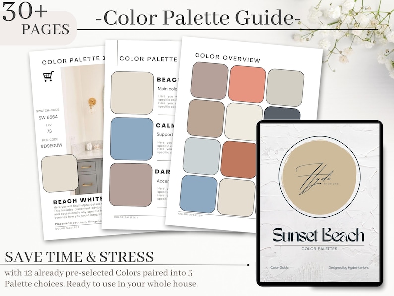Sherwin-williams Coastal Color Palette: Sunset Beach 12 - Etsy Canada