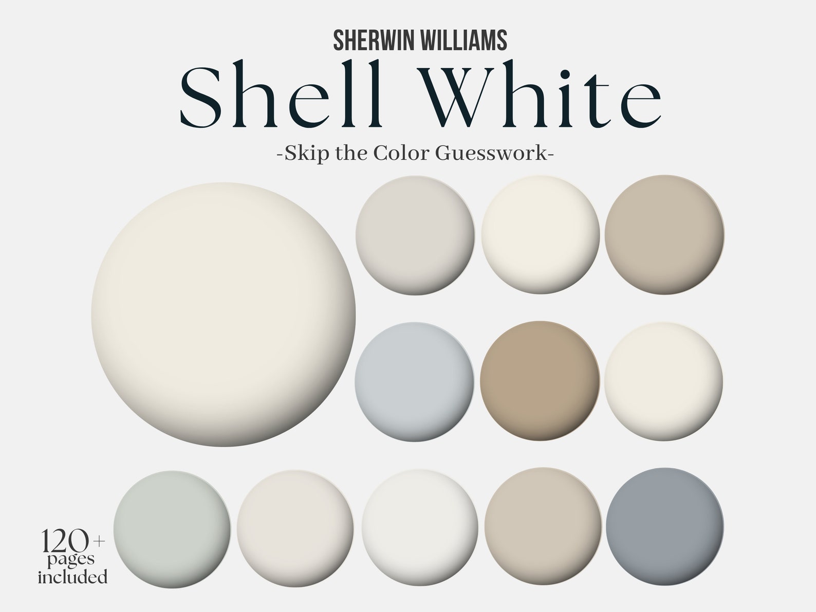 Sherwin-williams Coastal Color Palette: Shell White 12 - Etsy