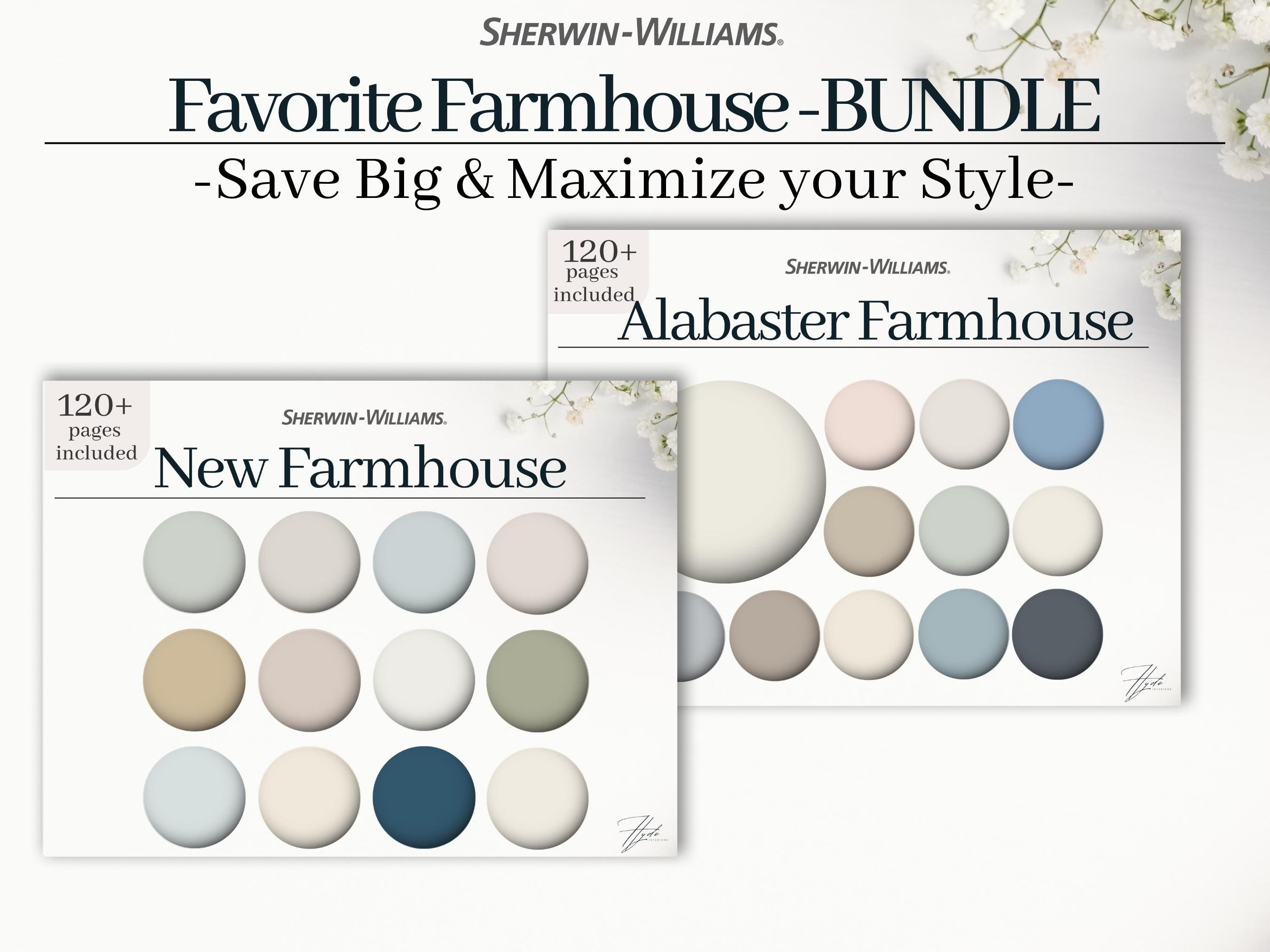 Sherwin-williams Favorite Farmhouse Color Palette Bundle, With New ...