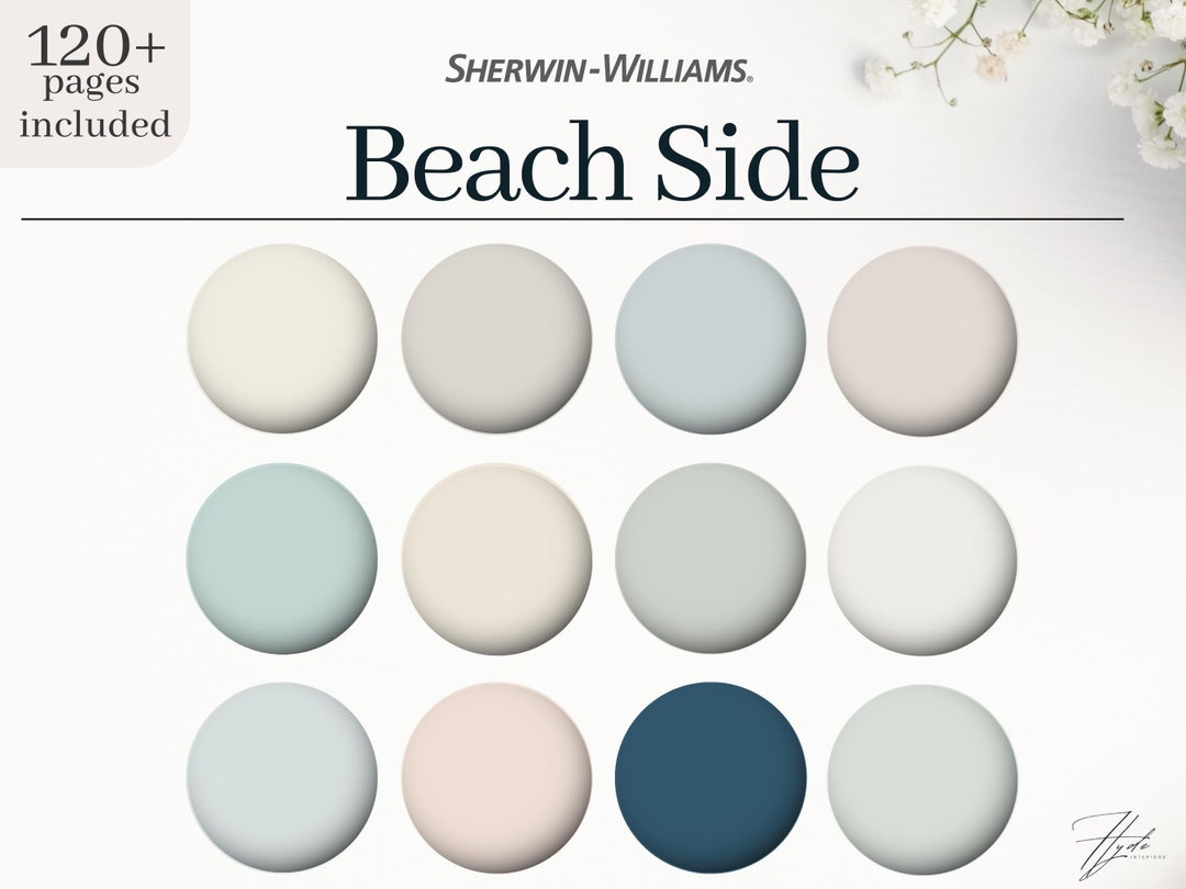 Sherwin-williams Beach Side Color Paint Palette 12 Sherwin - Etsy