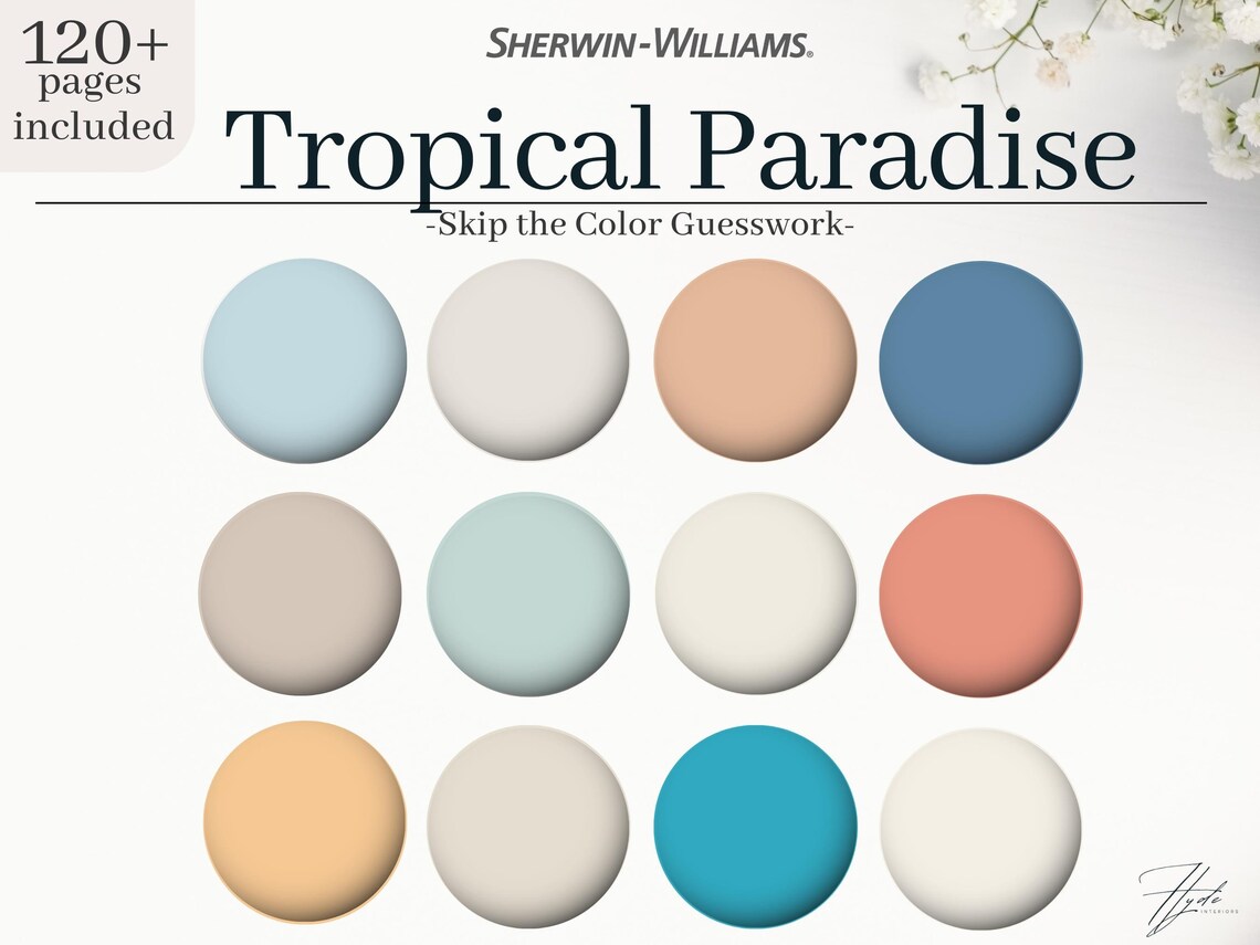 Sherwin-williams Color Palette: Tropical Paradise 12 Sherwin - Etsy