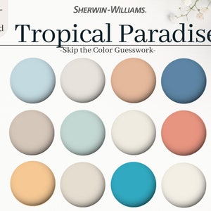 Sherwin-williams Color Palette: Tropical Paradise 12 Sherwin - Etsy