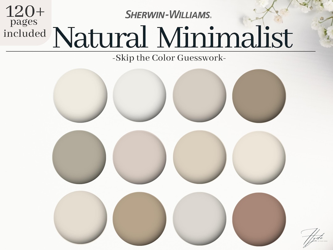 Sherwin-williams Natural Minimalist Color Palette 12 Sherwin - Etsy