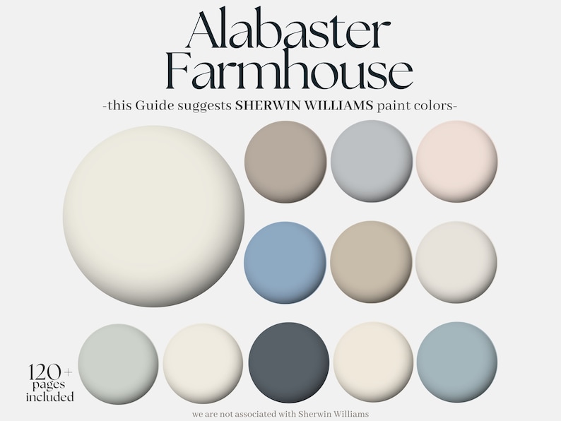 Farmhouse Alabaster Paint Palette- Sherwin Williams Colors- House Paint ...