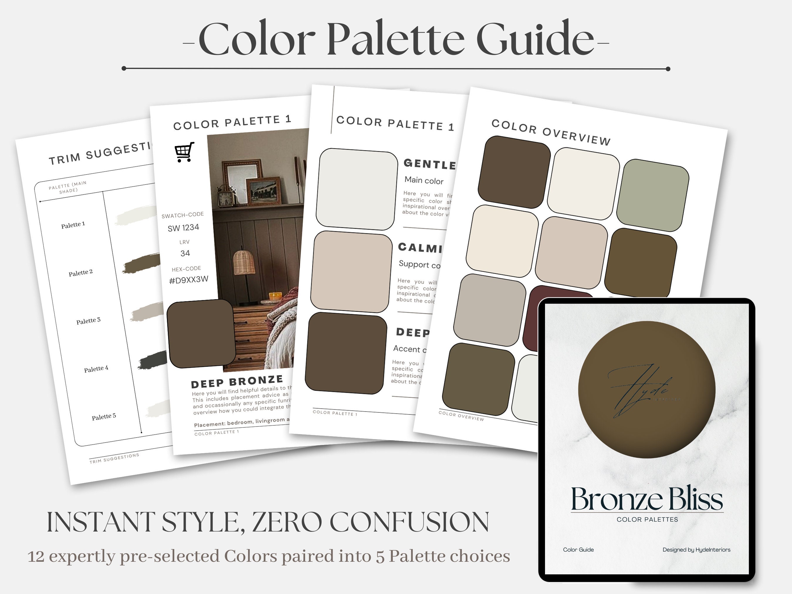 Sherwin-williams Bronze Bliss Color Palette, 12 Calm Natural Paints for ...