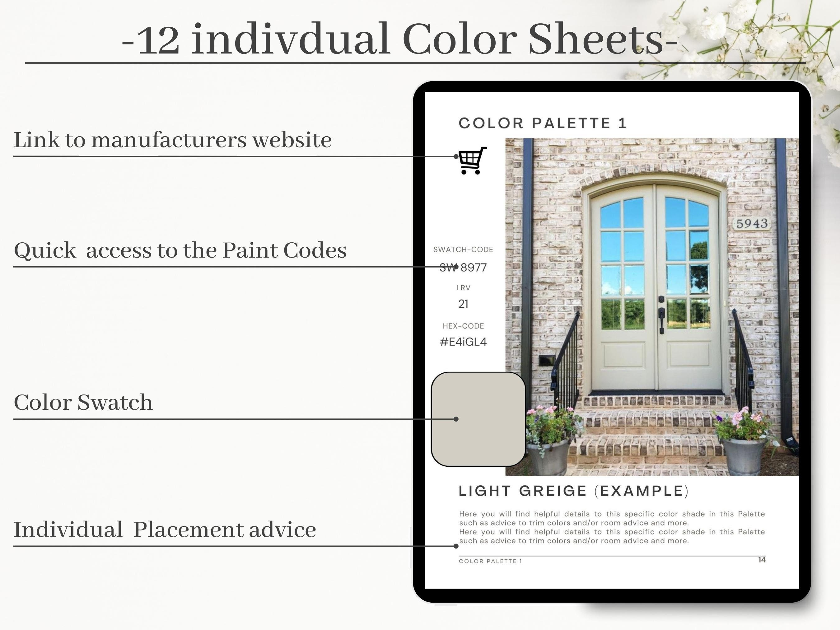 Exterior Color Palette: Buff Bricks Classic, 8 Sherwin-williams Paint ...