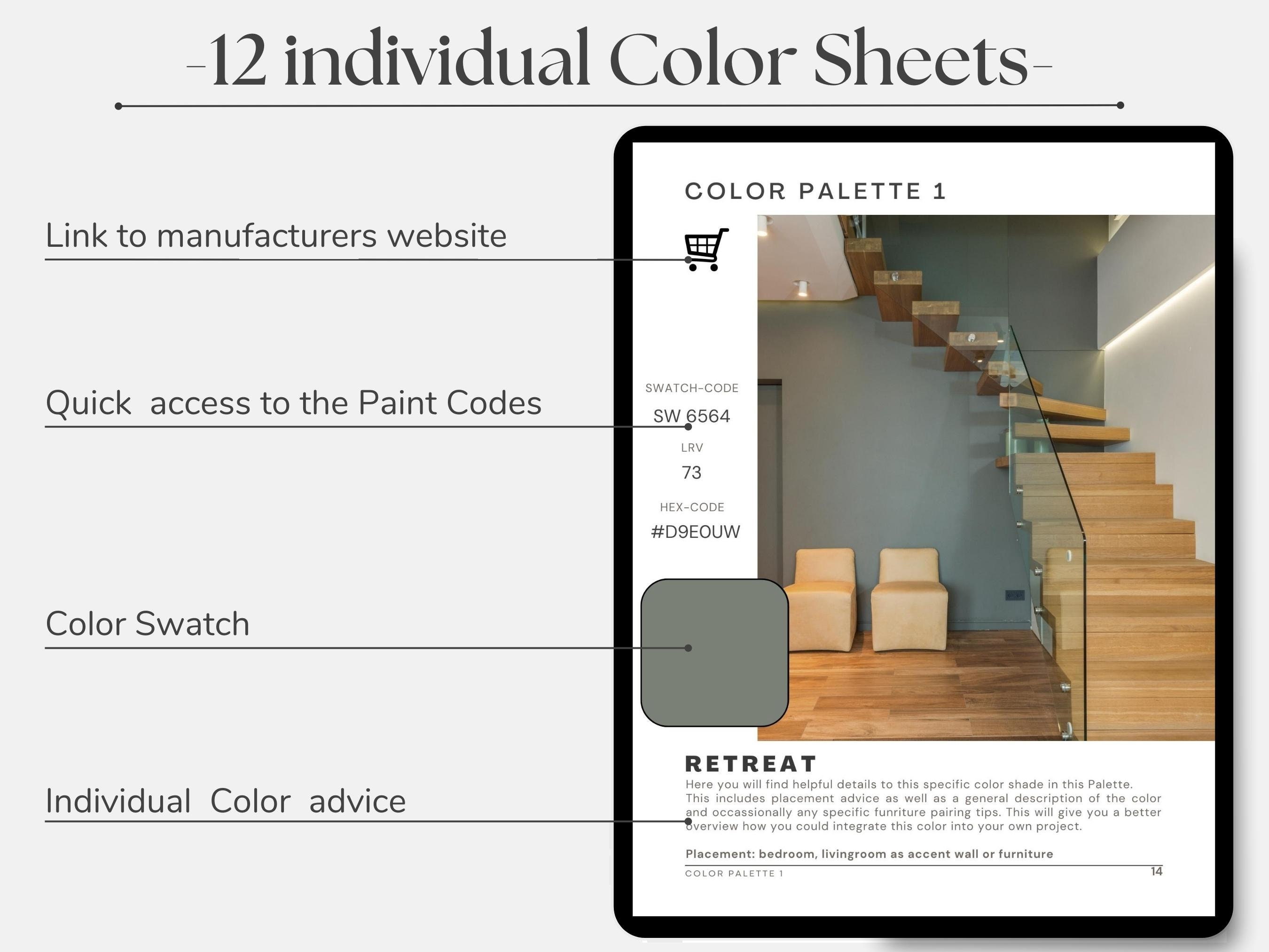 Sherwin-williams Color Designer Palette: Retreat 12 Sherwin - Etsy