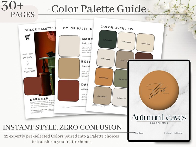 Sherwin-williams Color Palette: Autumn Leaves 12 Colorful - Etsy