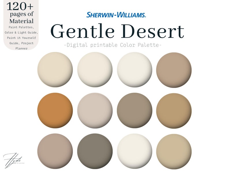 Sherwin Williams Color Palette: Gentle Desert 12 Sherwin - Etsy