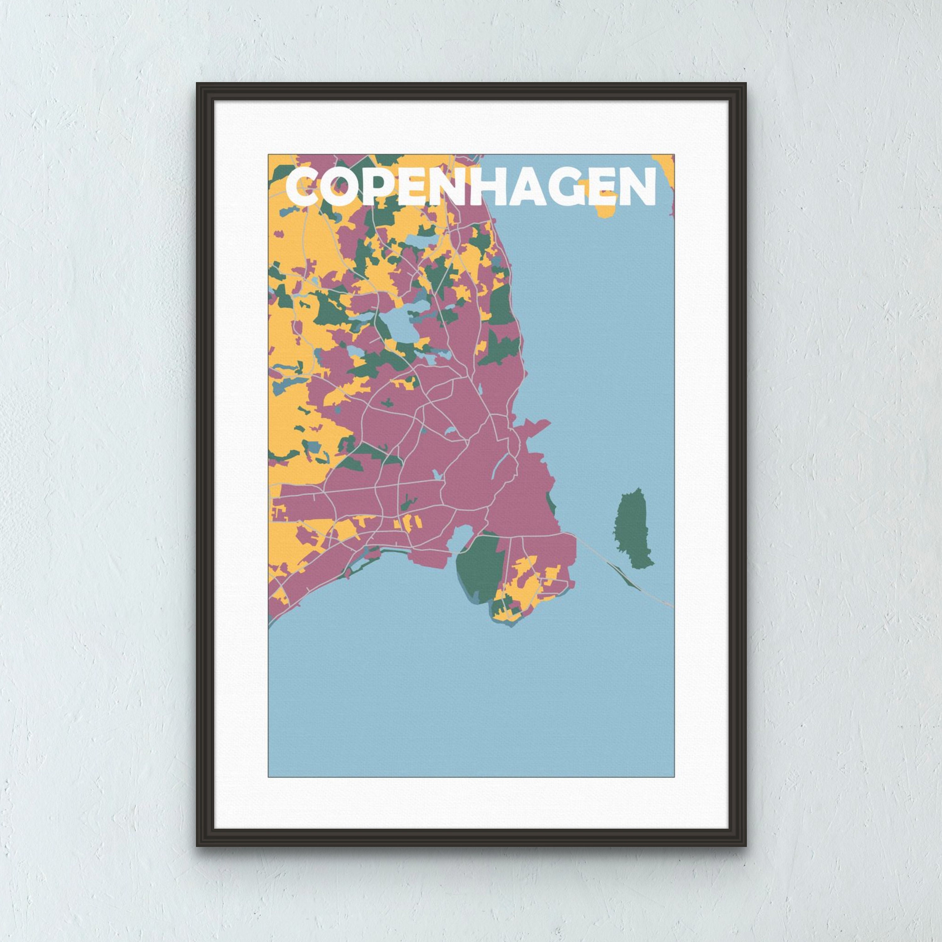 Copenhagen Land Classification Map, Detailed Land Classification Wall ...