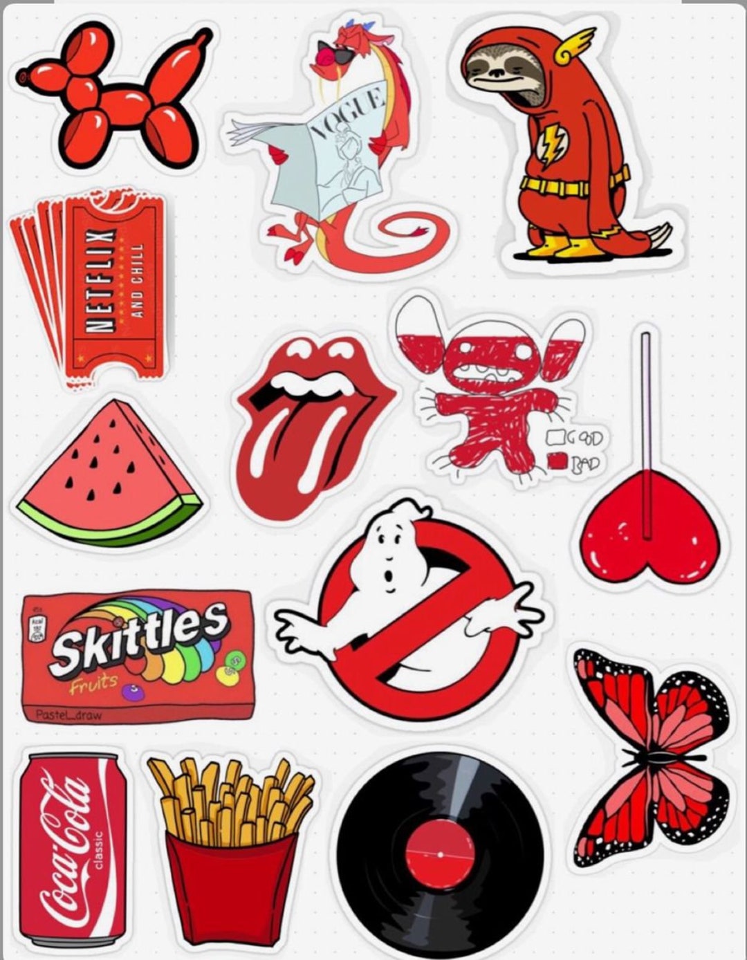 Red Stickers - Etsy