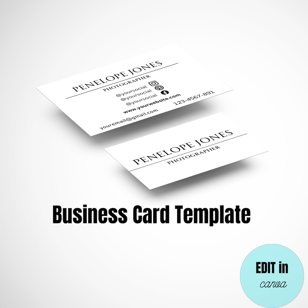 Editable Digital Business Card Template: Customisable and Professional ...