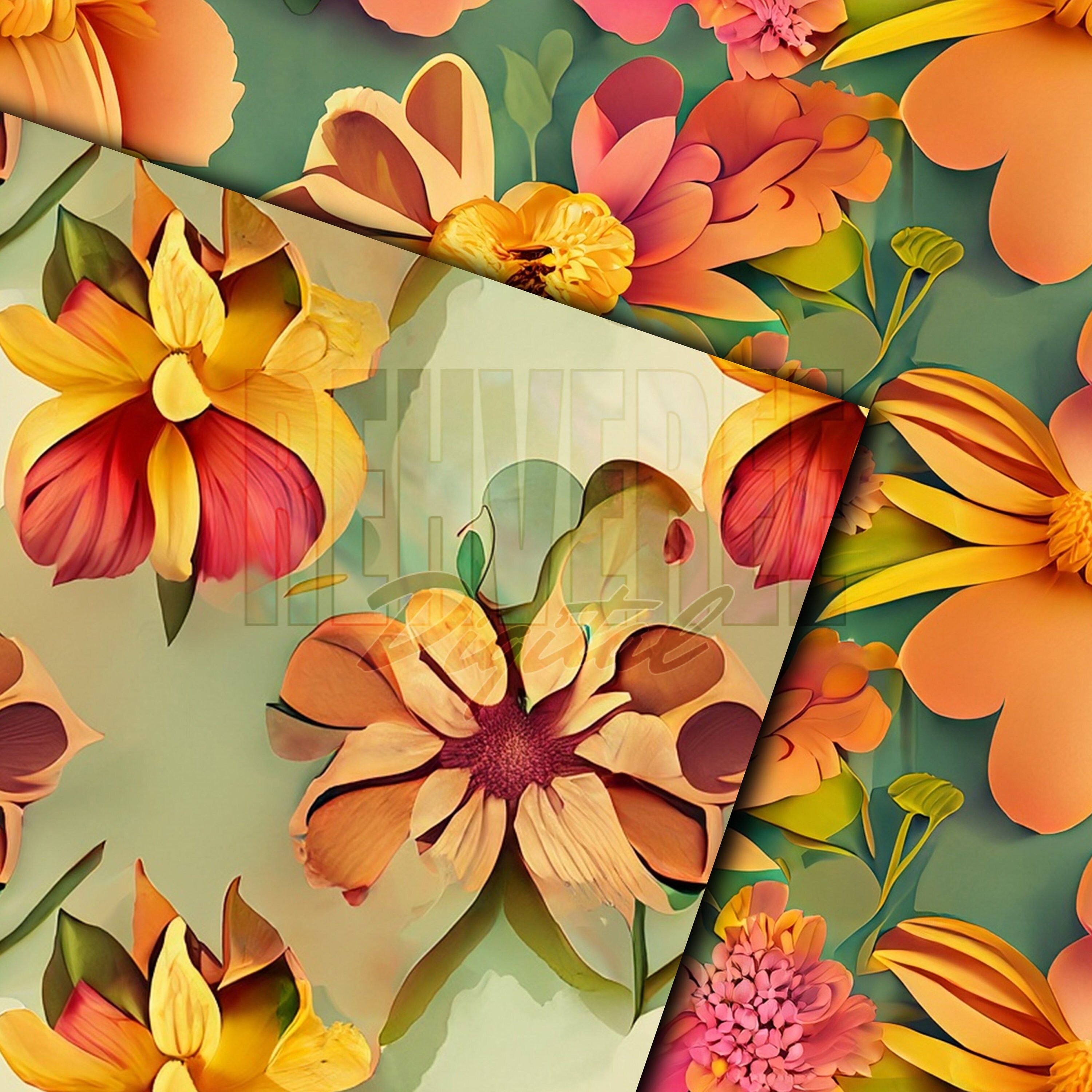 Spring Flowers Digital Paper - SEAMLESS - Spring Flower Patterns - 10 ...