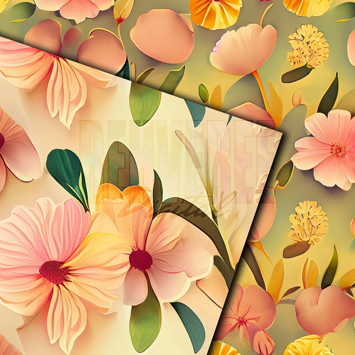Spring Flowers Digital Paper - SEAMLESS - Spring Flower Patterns - 10 ...
