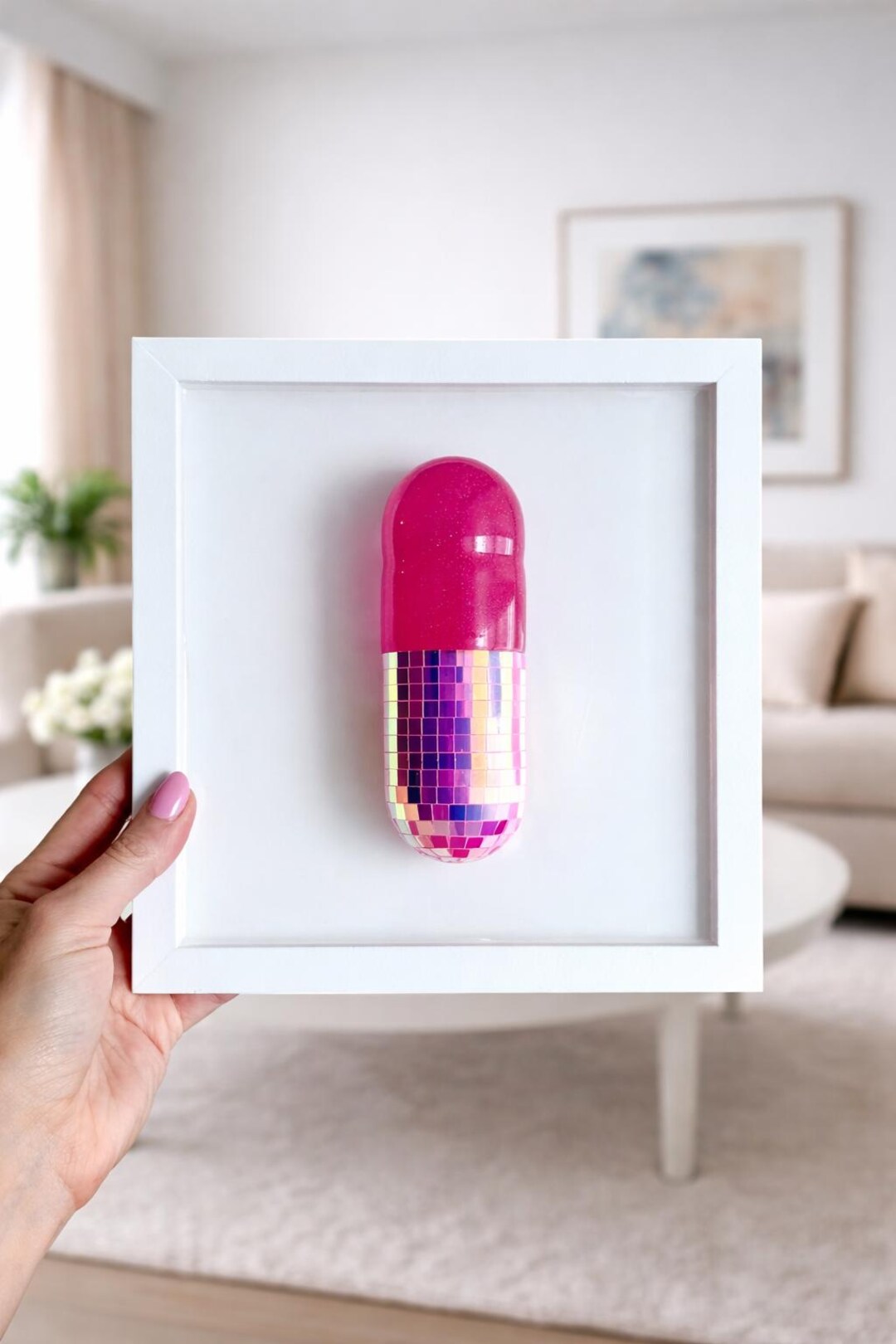 Giant Disco Pink Pill Capsule 3D Resin Pop Art Wall Hanging - Etsy