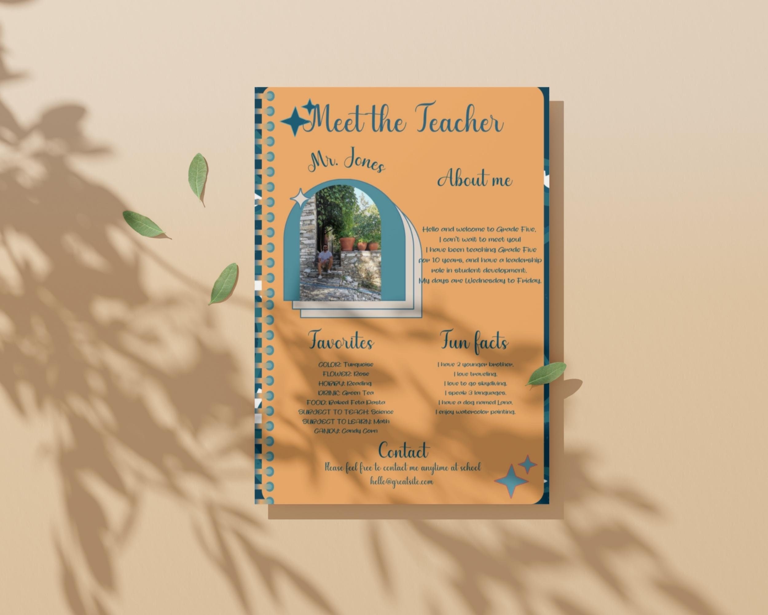 Meet the Teacher Editable Canva Template, Terto Classroom Decor, Back ...