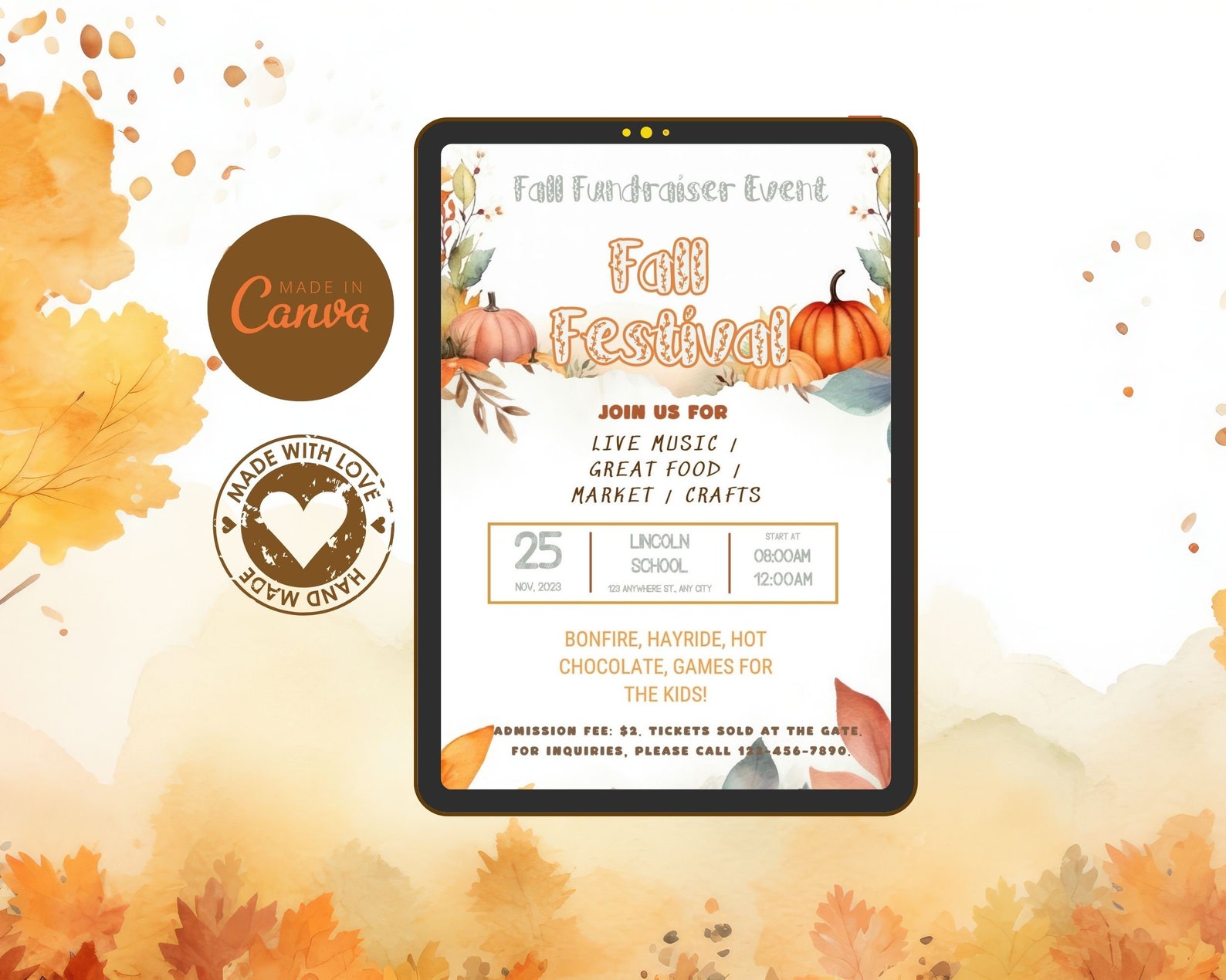 EDITABLE Fall School Event Flyer, Fall Fundraiser Flyer, PTA Fall ...