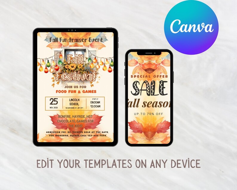 EDITABLE Fall School Event Flyer, Fall Fundraiser Flyer, PTA Fall ...