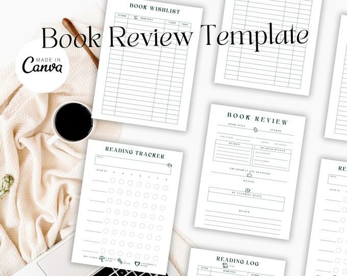 Book Review Template, Simple Book Review Printable, A4 A5 Letter Half ...