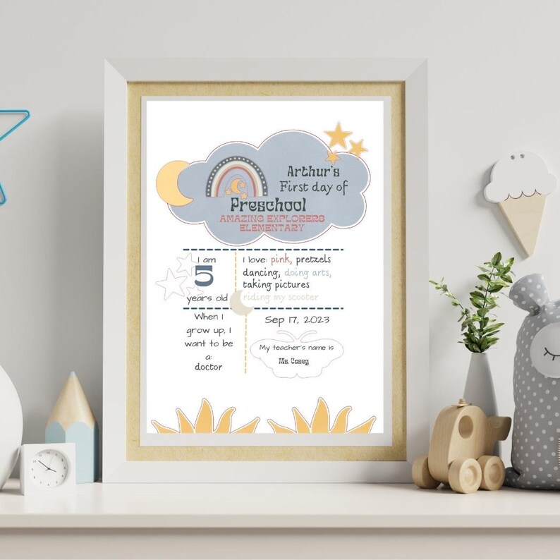 BOHO First Day of School Sign, Printable Back to School Sign, First Day ...