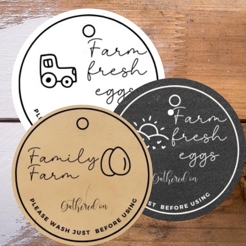 Editable Egg Handling Instructions Sticker Template, Printable Fresh ...