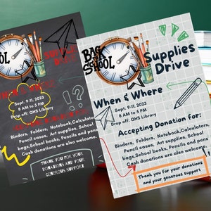 EDITABLE Back to School Supply Drive Back to School Supply - Etsy