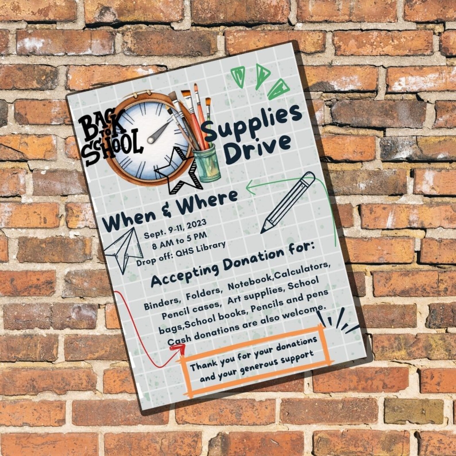 EDITABLE Back to School Supply Drive, Back to School Supply Drive ...