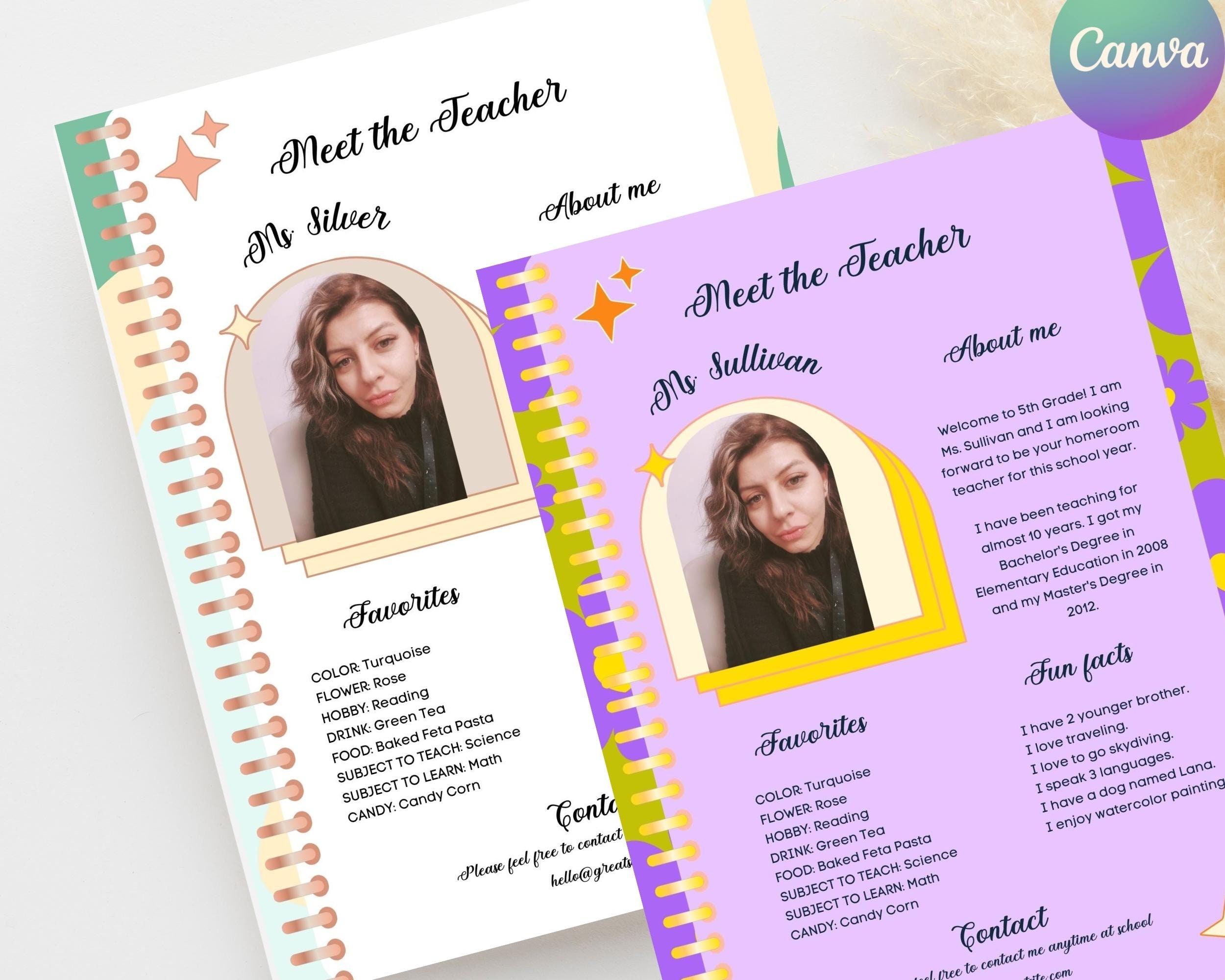 Meet the Teacher Editable Canva Template, Terto Classroom Decor, Back ...