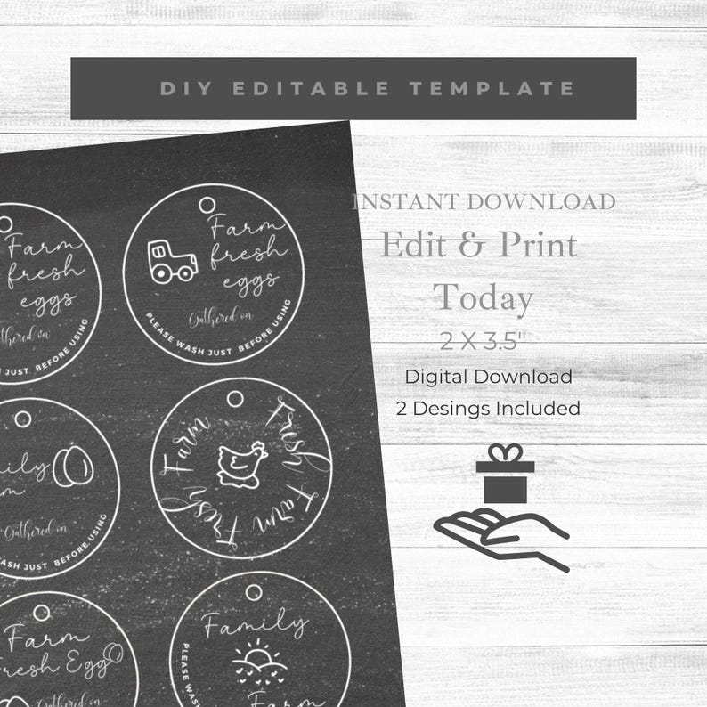 Editable Egg Handling Instructions Sticker Template, Printable Fresh ...
