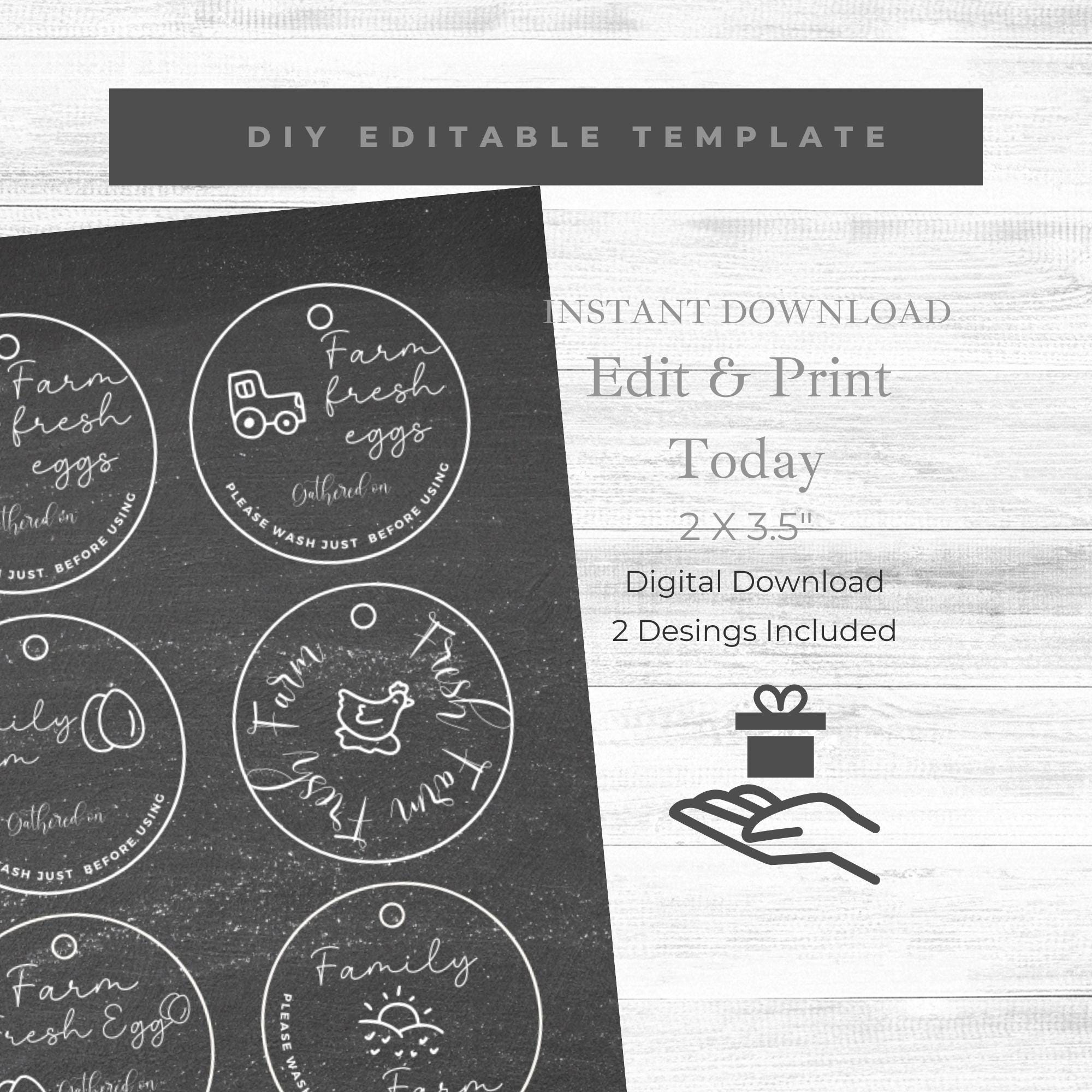Editable Egg Handling Instructions Sticker Template, Printable Fresh ...