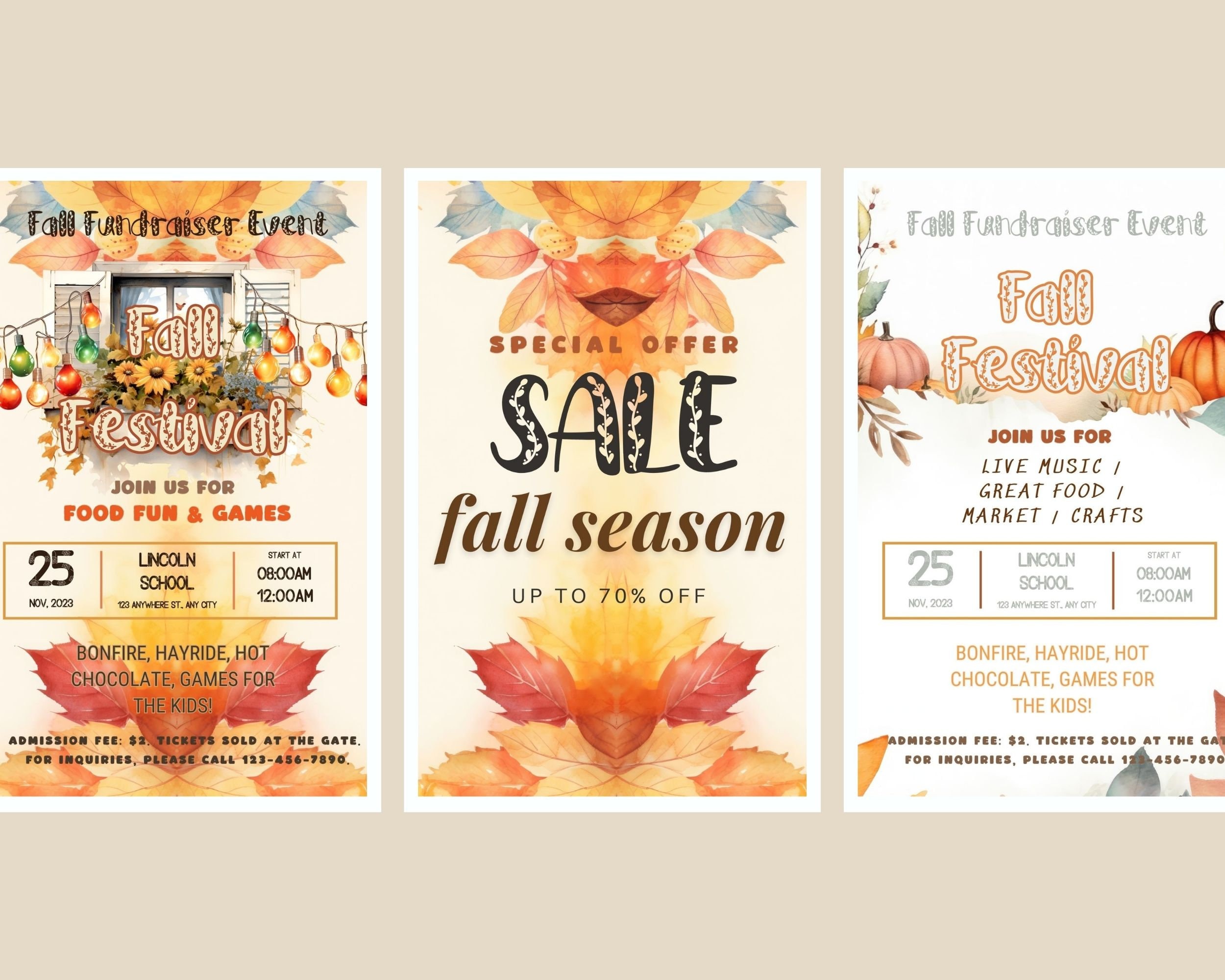 EDITABLE Fall School Event Flyer, Fall Fundraiser Flyer, PTA Fall ...