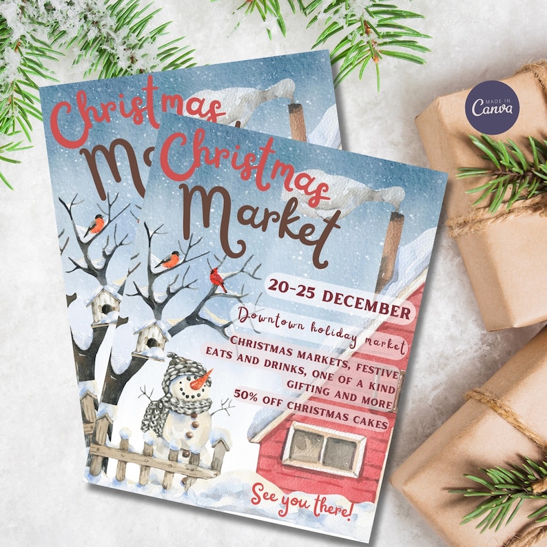 EDITABLE Holiday Craft Fair Flyer, Holiday Bazaar Flyer, Christmas Fair ...