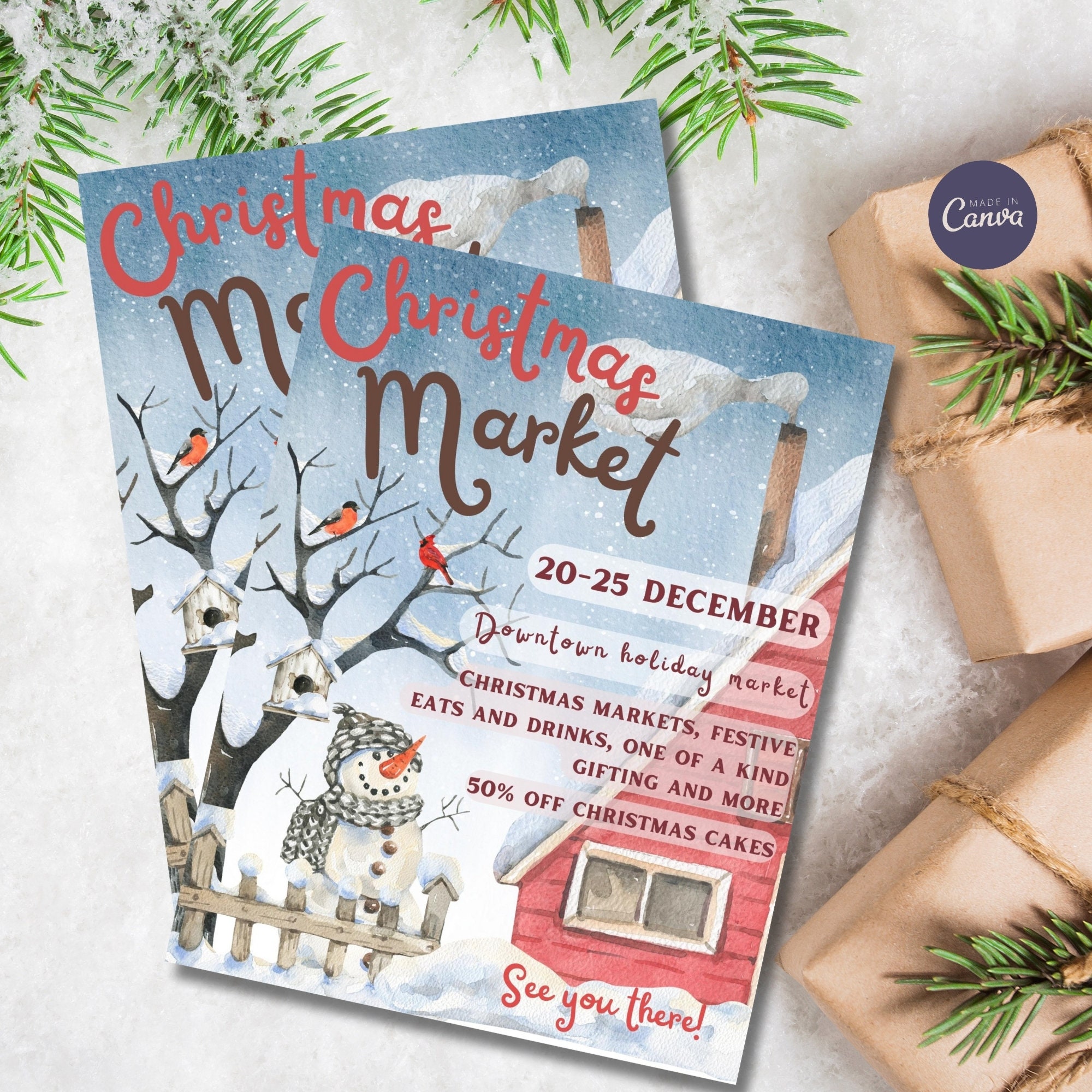 EDITABLE Holiday Craft Fair Flyer, Holiday Bazaar Flyer, Christmas Fair ...