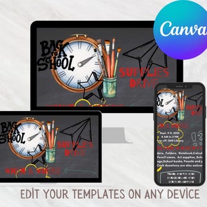 EDITABLE Back to School Supply Drive Back to School Supply - Etsy