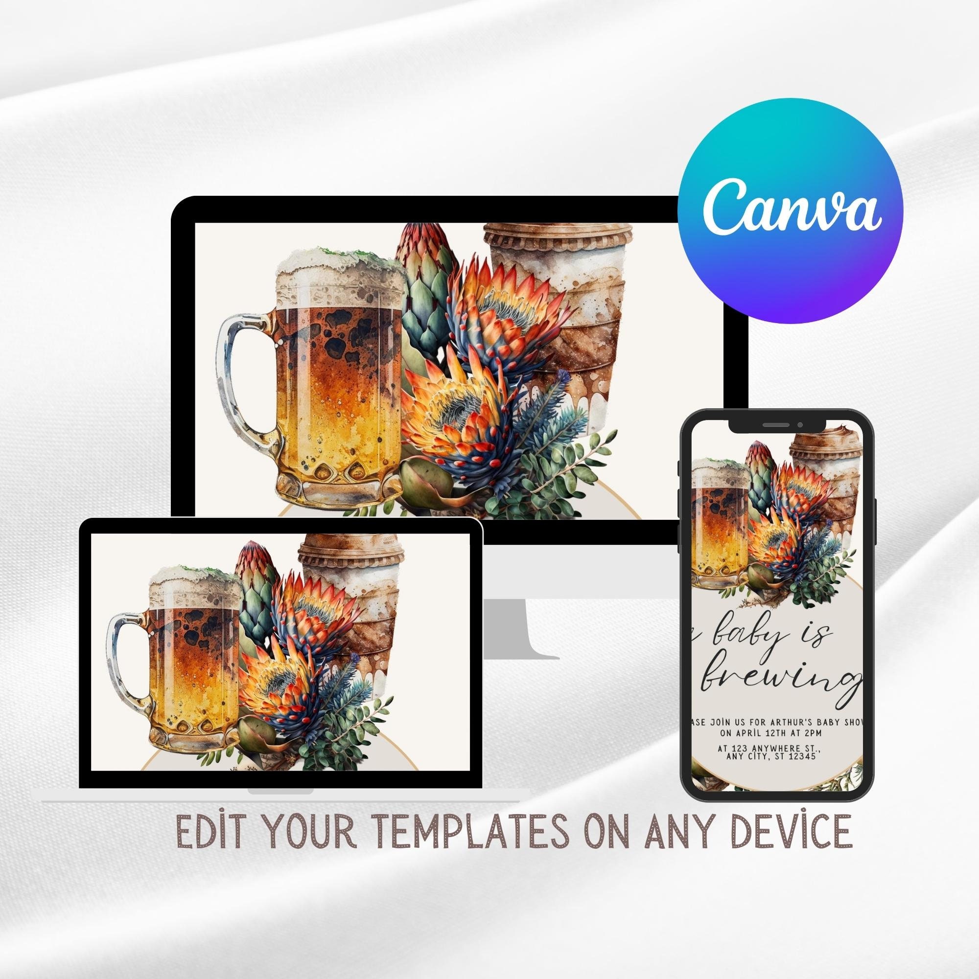 Baby is Brewing Gender Reveal Invitation Beer Gender Reveal - Etsy