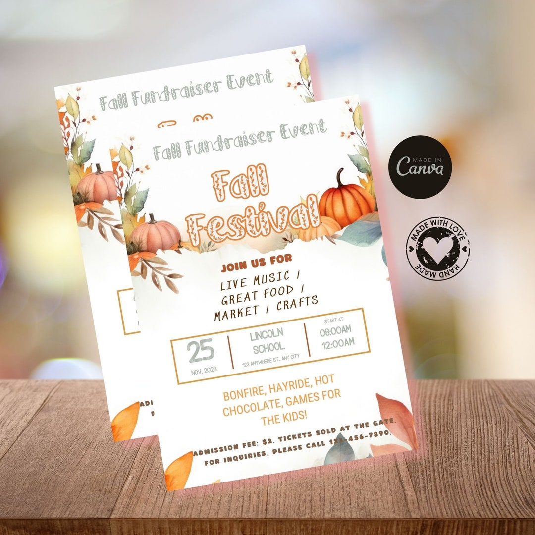 Fall Festival School Fundraiser Flyer, Fall Festival Flyer, PTA Fall ...