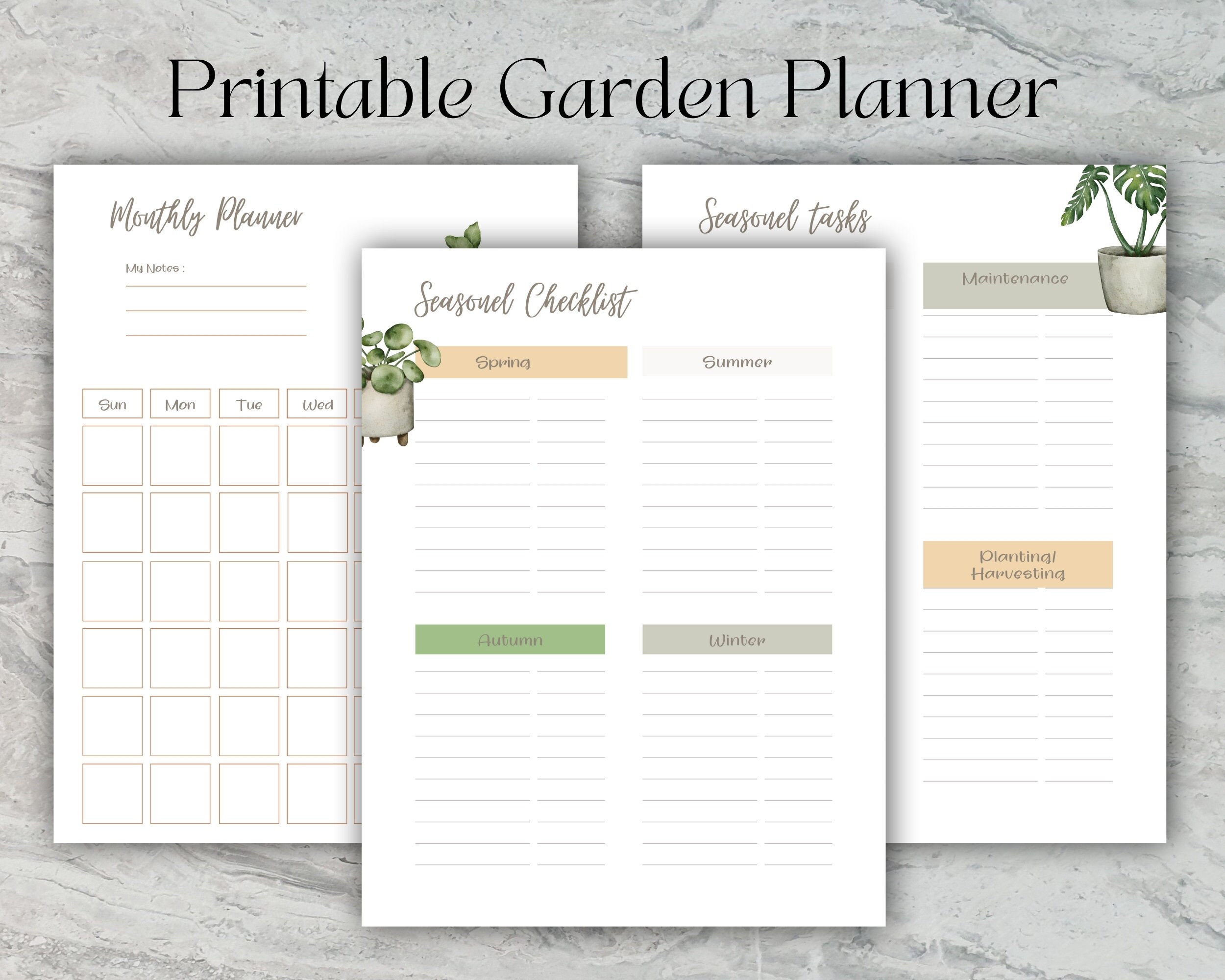 Gardening Planner Printable, Garden Planner, Plant Planner, Garden ...