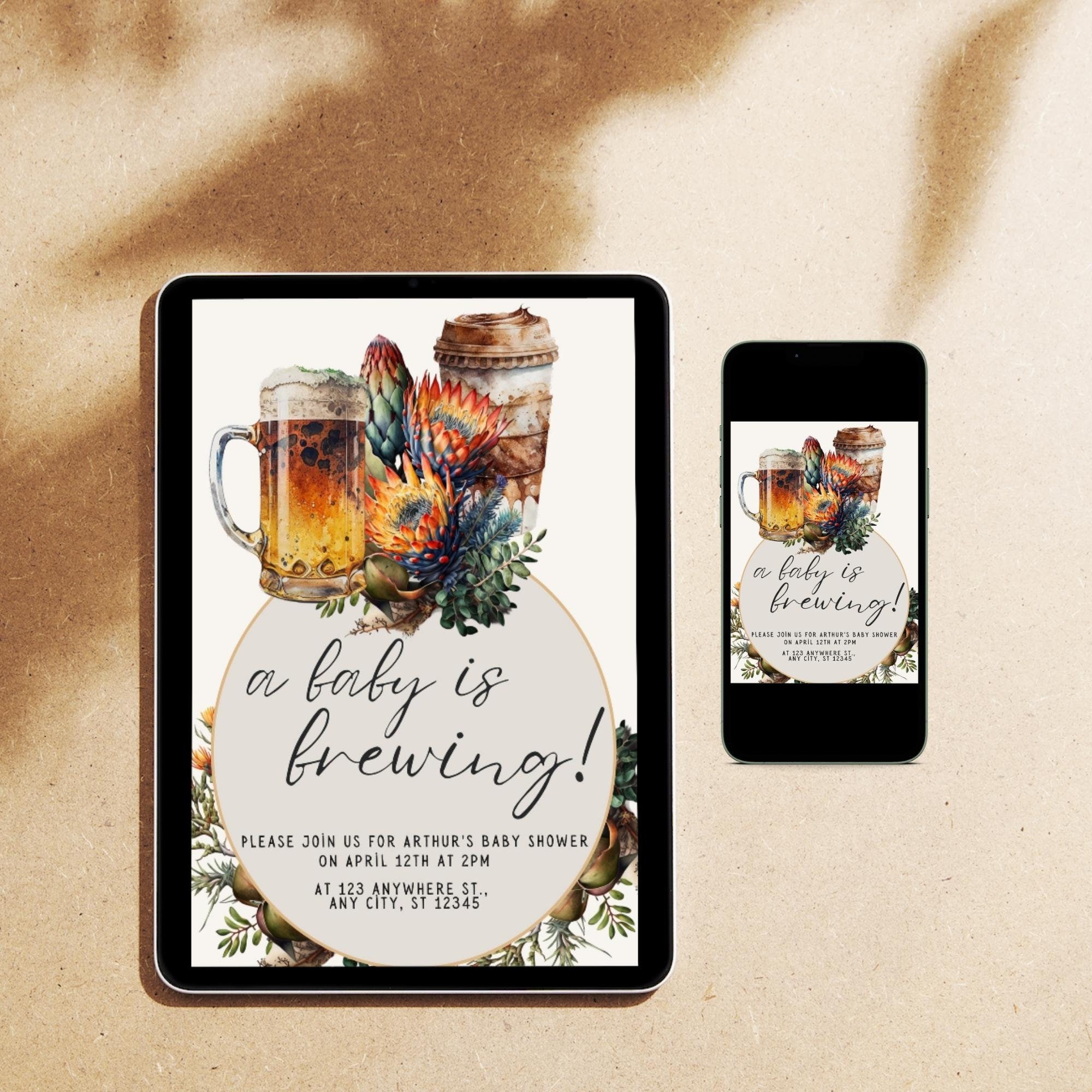 Baby is Brewing Gender Reveal Invitation Beer Gender Reveal - Etsy