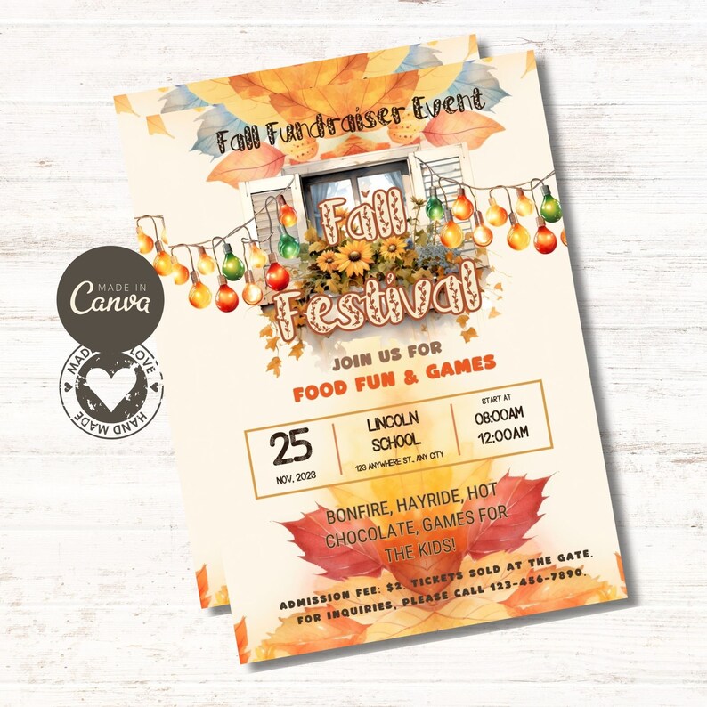 EDITABLE Fall School Event Flyer, Fall Fundraiser Flyer, PTA Fall ...