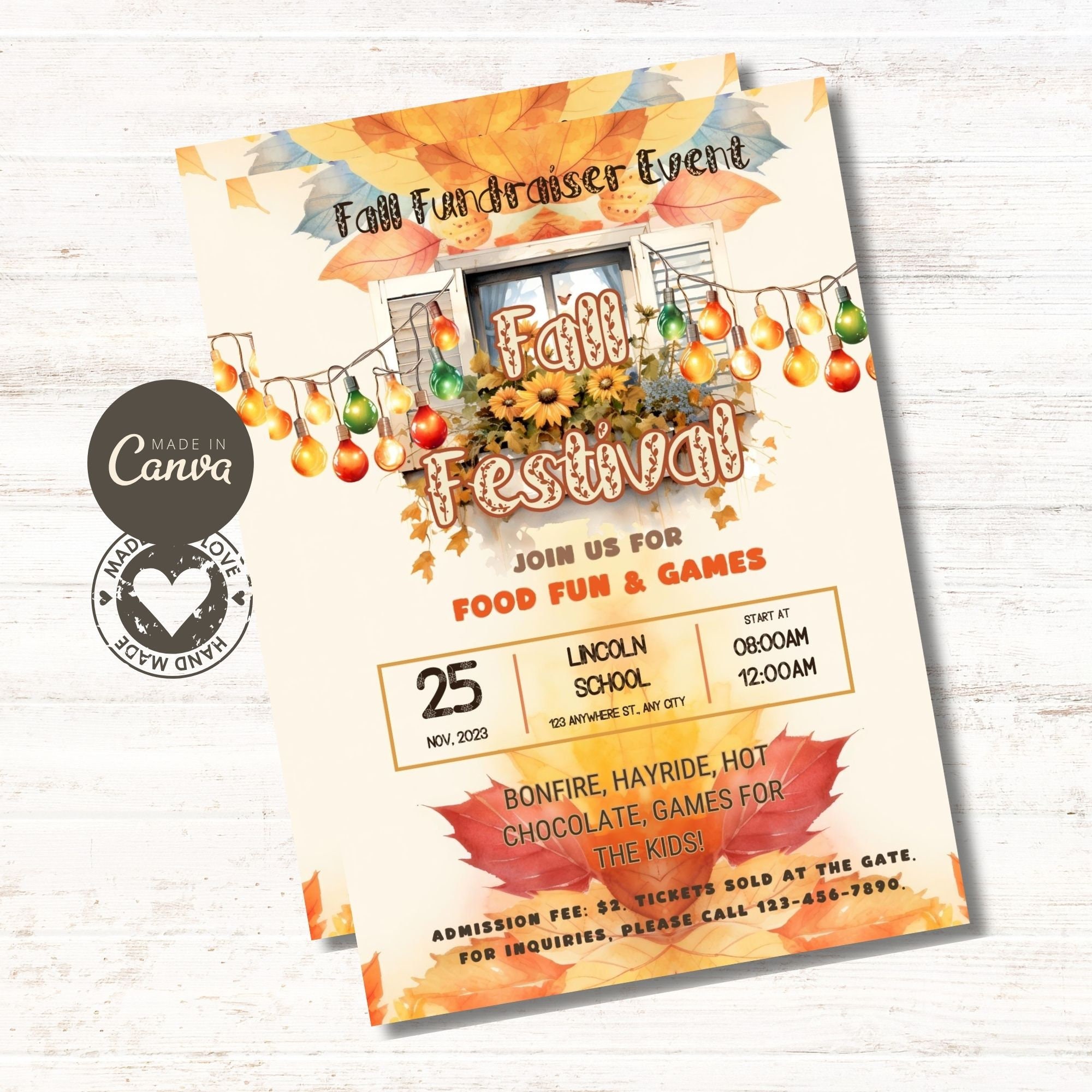 EDITABLE Fall School Event Flyer, Fall Fundraiser Flyer, PTA Fall ...