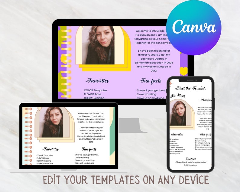 Meet the Teacher Editable Canva Template Terto Classroom - Etsy