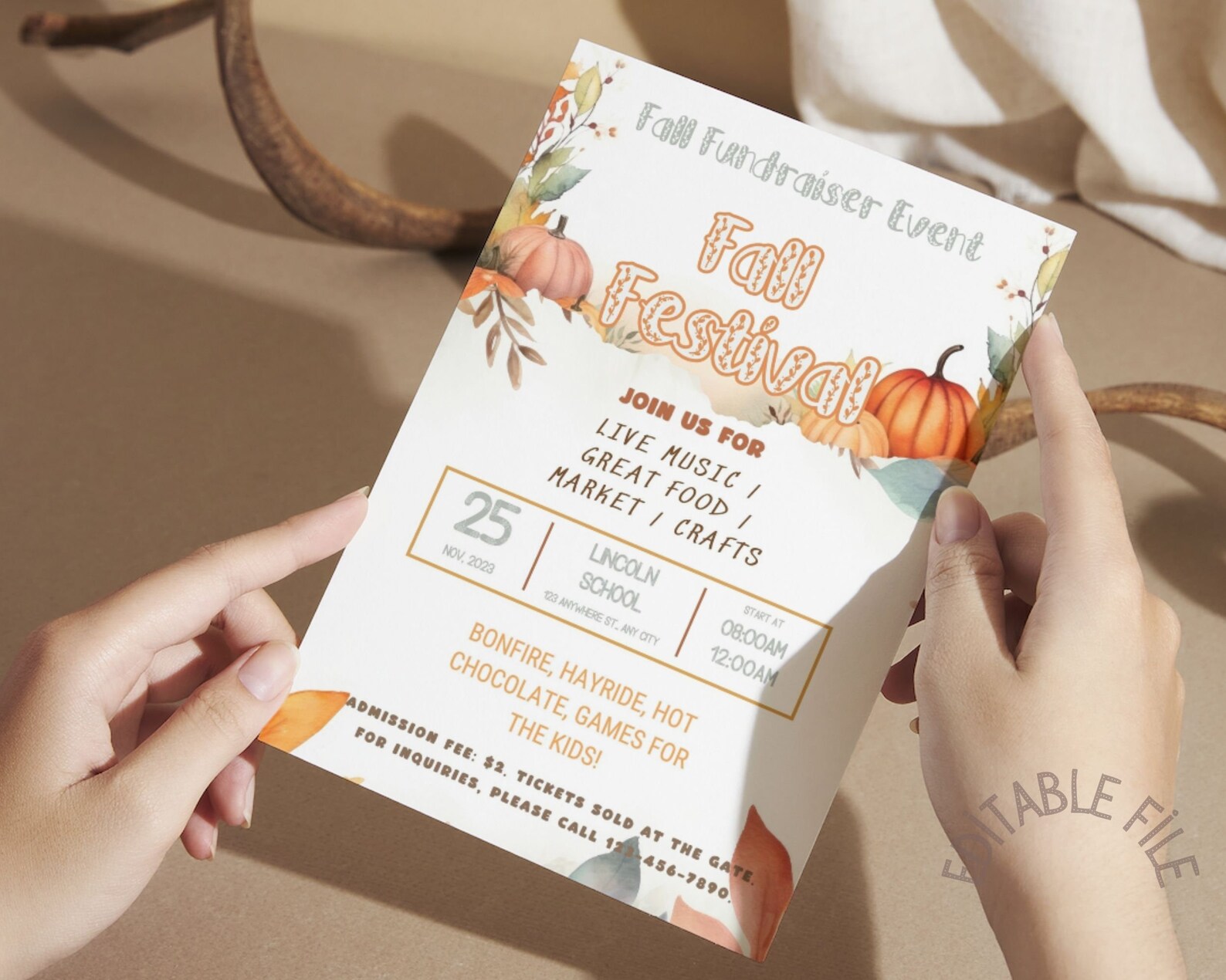 EDITABLE Fall School Event Flyer, Fall Fundraiser Flyer, PTA Fall ...