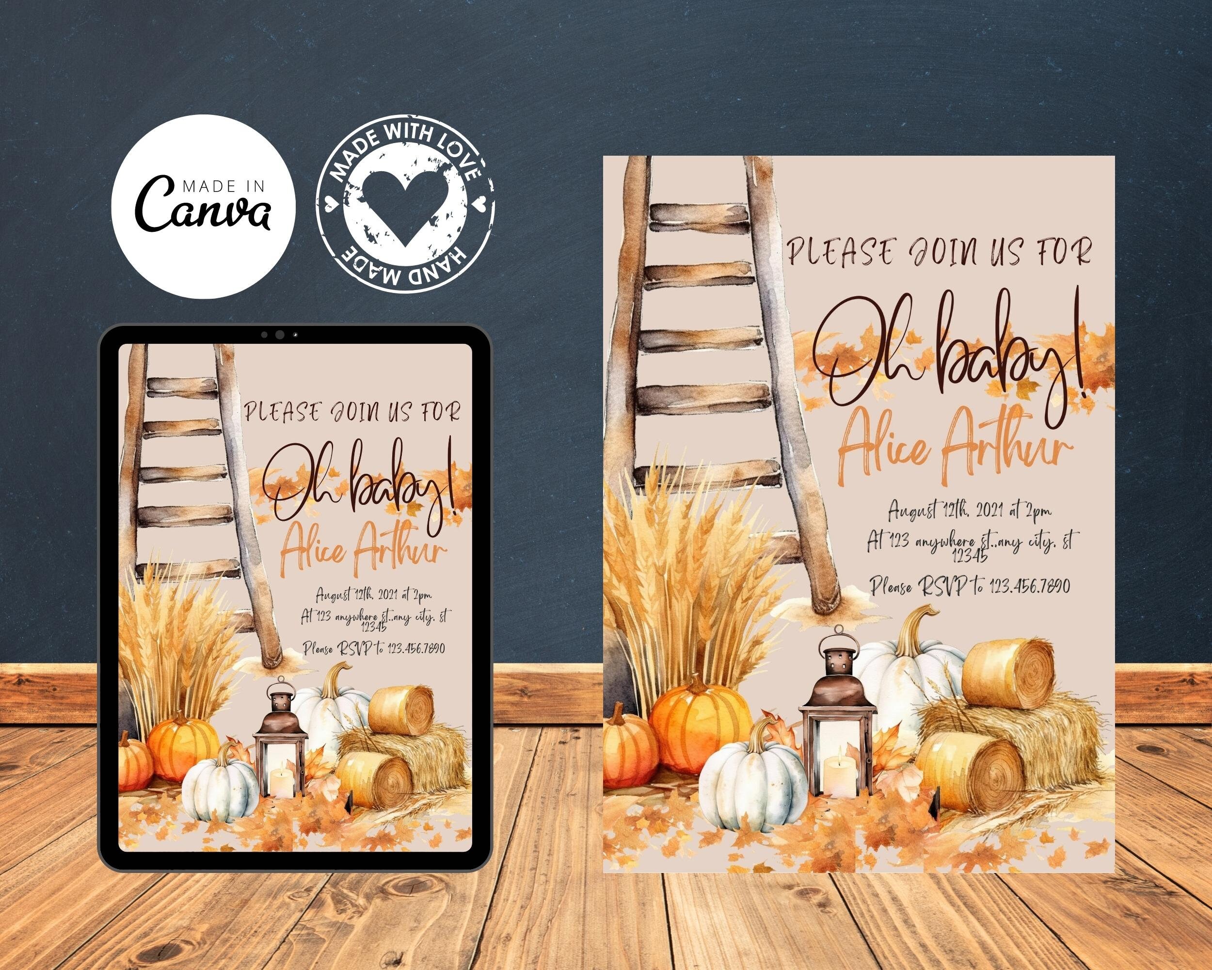 EDITABLE / Fall Harvest Flyer / Poster Pumpkins Halloween Invitation ...