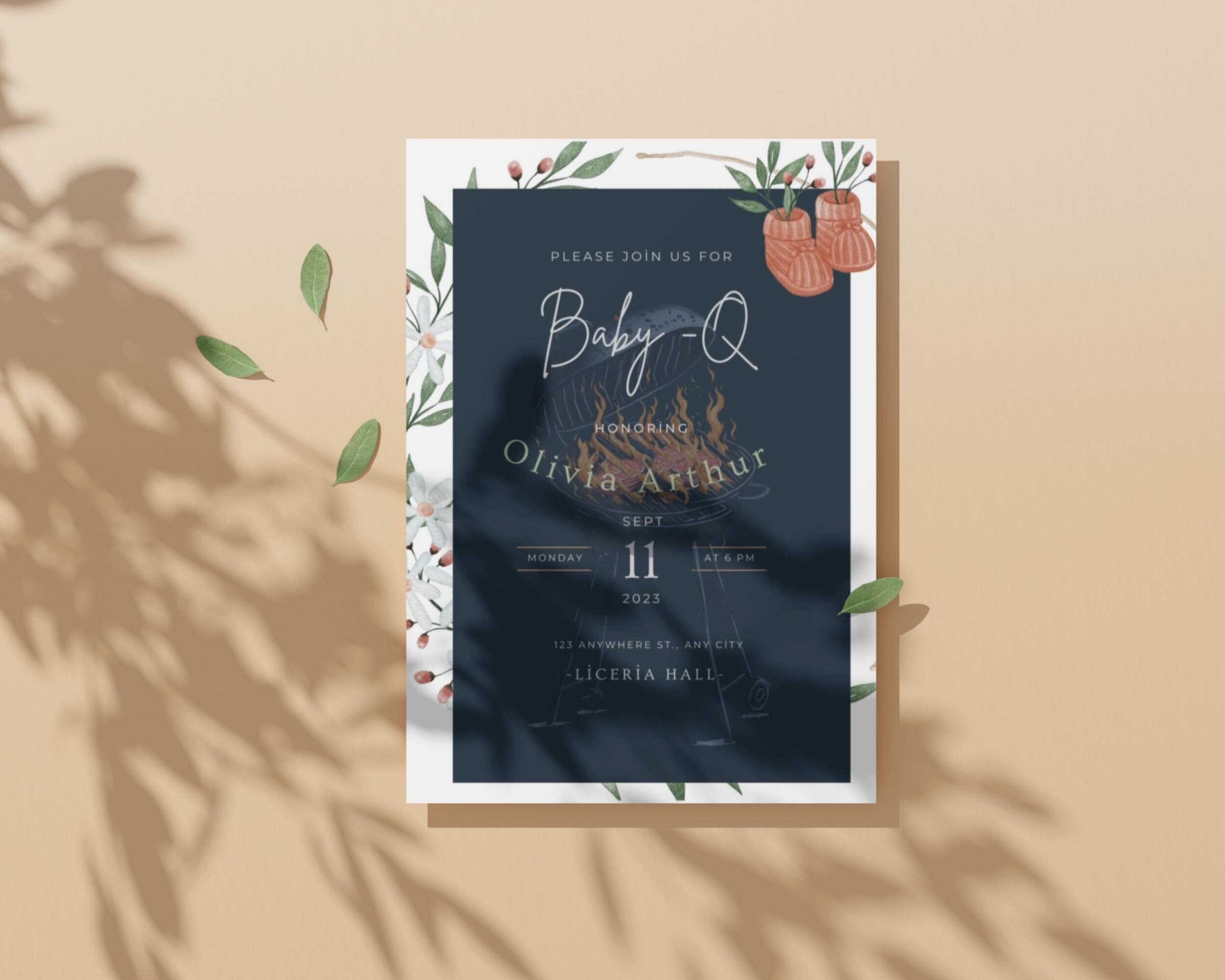 EDITABLE BBQ Baby Shower Invitation Gender Reveal Baby-q - Etsy