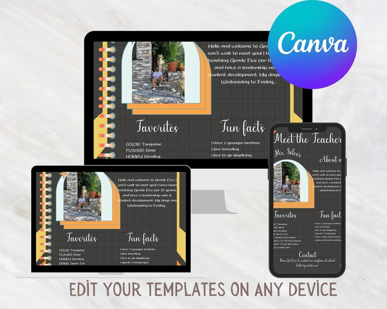 Meet the Teacher Editable Canva Template, Terto Classroom Decor, Back ...