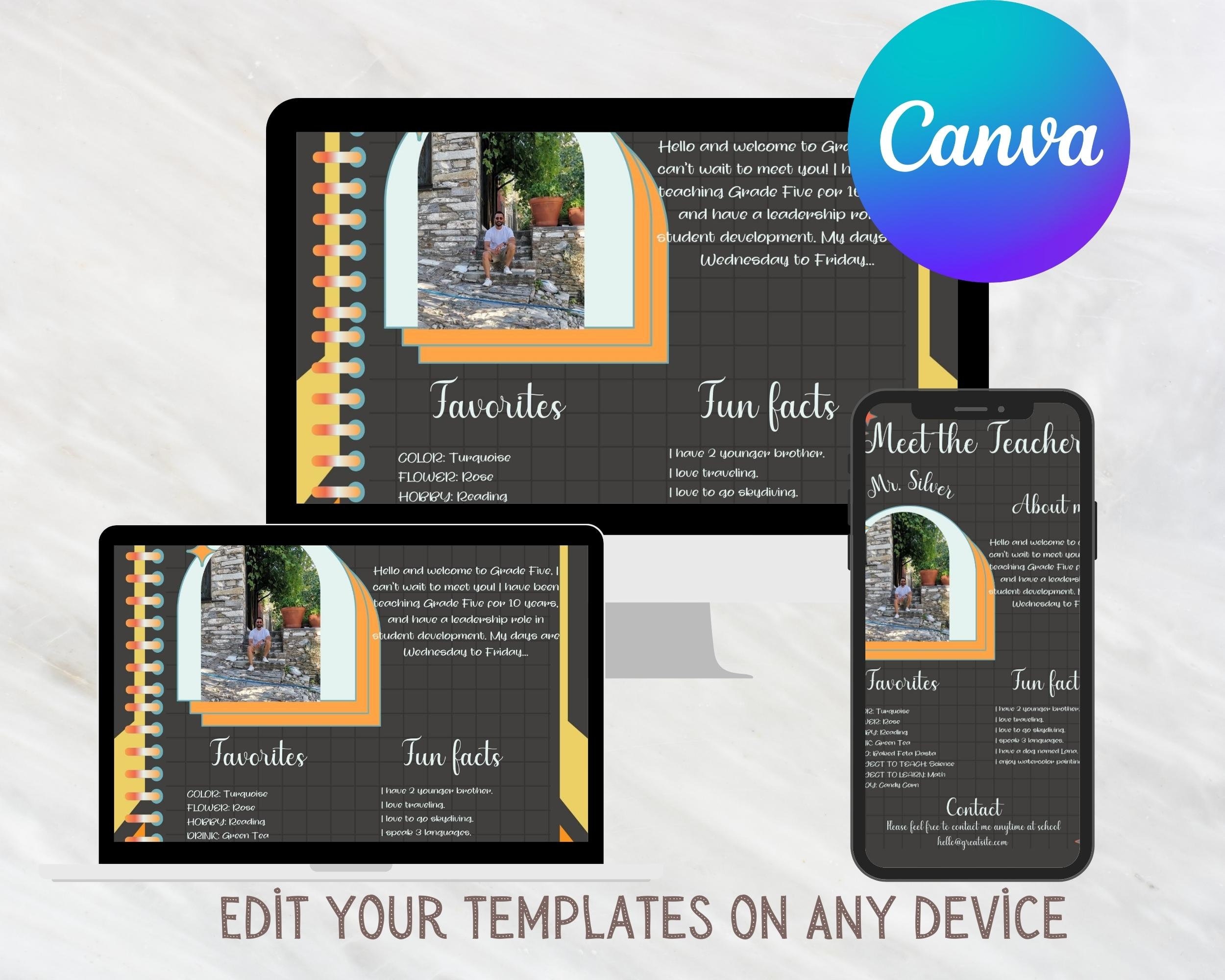 Meet the Teacher Editable Canva Template, Terto Classroom Decor, Back ...