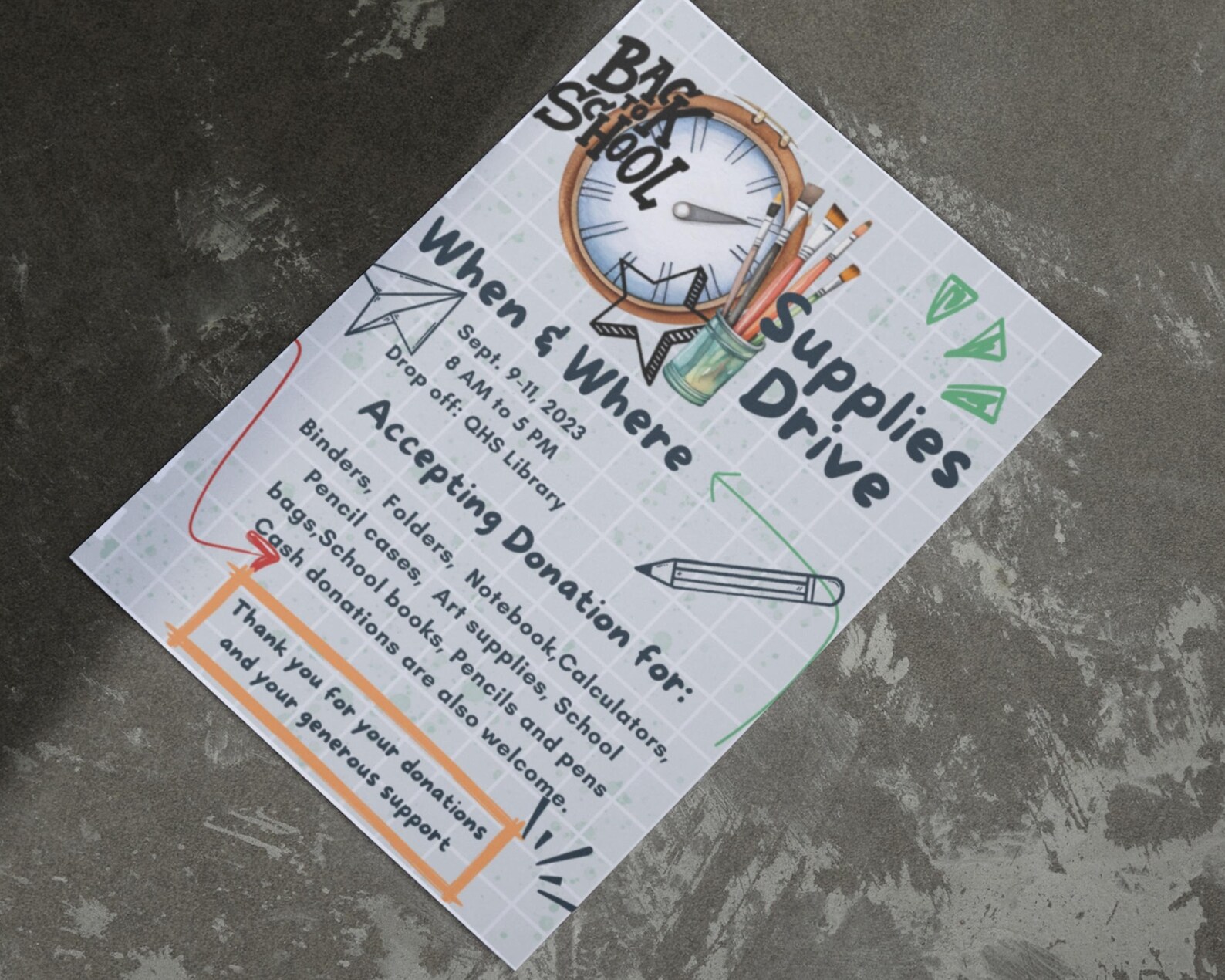 EDITABLE Back to School Supply Drive Back to School Supply - Etsy