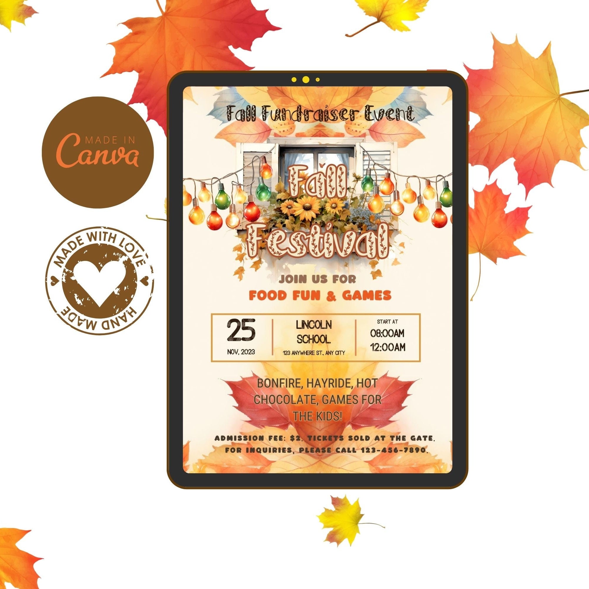 EDITABLE Fall School Event Flyer, Fall Fundraiser Flyer, PTA Fall ...